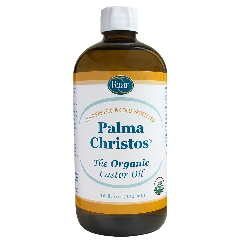 Baar Products, Inc.: Palma Christos Organic Castor Oil Glass Bottle 16 oz.